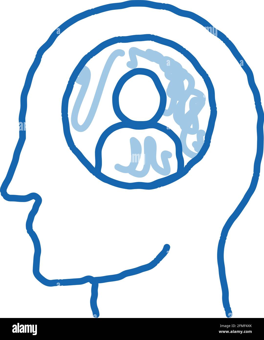 Person Avatar In Man Silhouette Mind doodle icon hand drawn ...