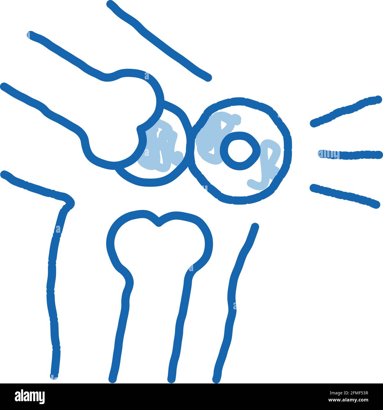 Knee Pain Leg Bones Orthopedic Element doodle icon hand drawn ...