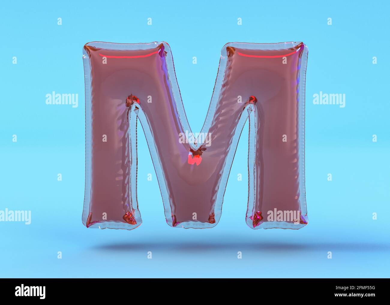 Capital letter M. Uppercase. Transparent balloon font part of full set ...