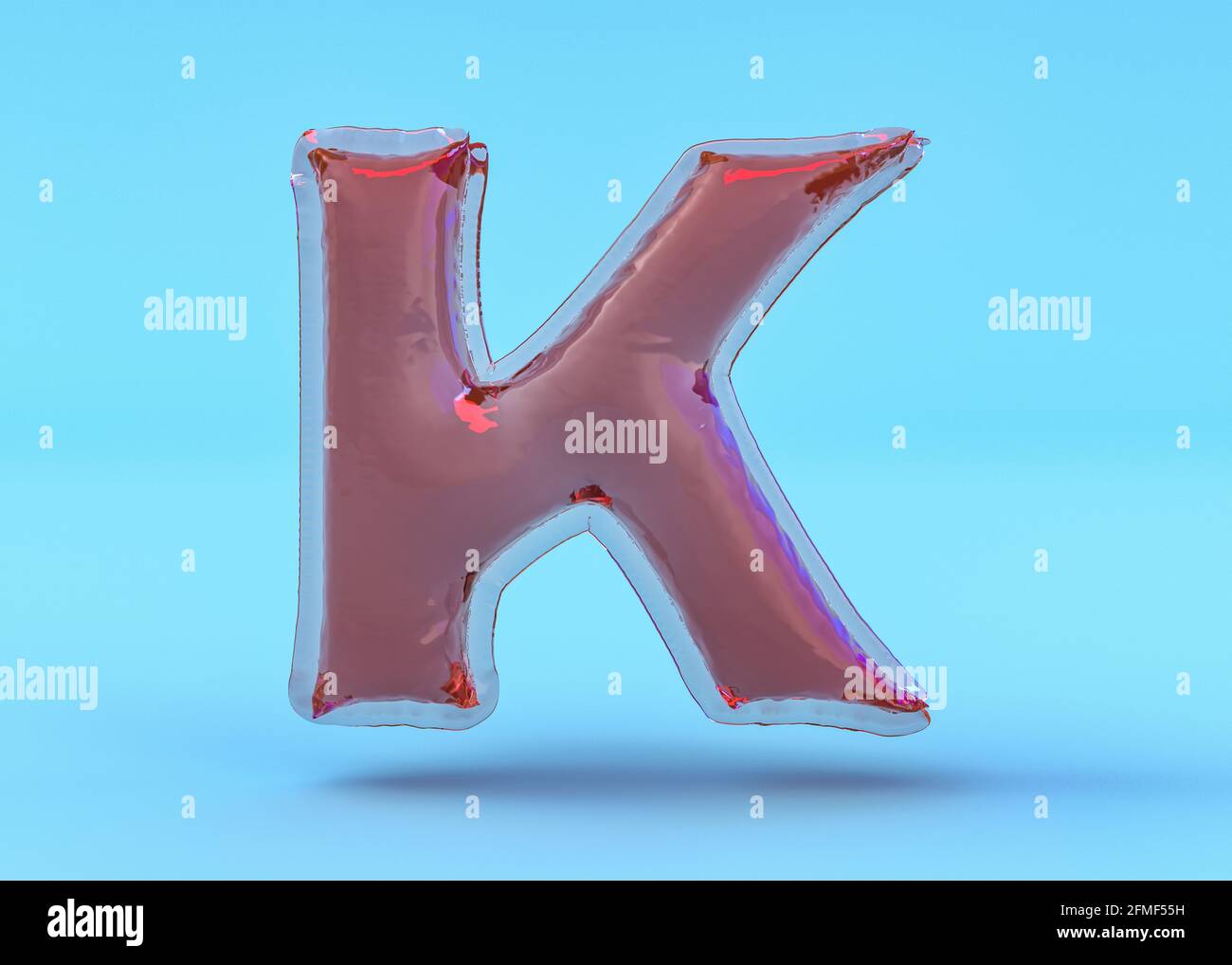 Capital letter K. Uppercase. Transparent balloon font part of full set ...