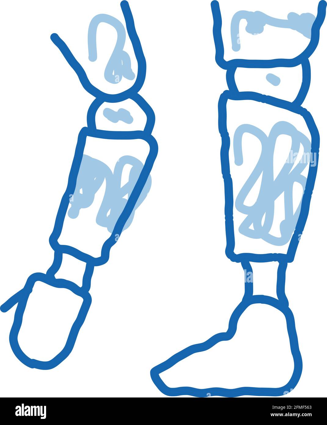 Prosthetics Of Arms And Leg Orthopedic doodle icon hand drawn ...