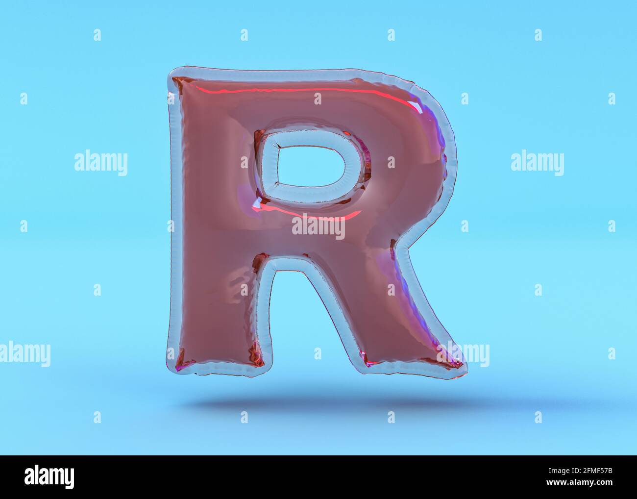 Capital letter R. Uppercase. Transparent balloon font part of full set ...