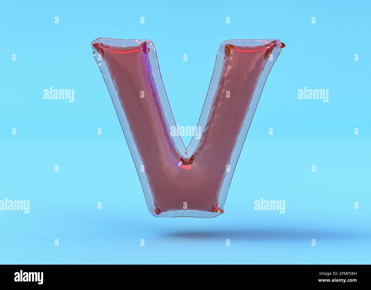 Capital letter V. Uppercase. Transparent balloon font part of full set ...