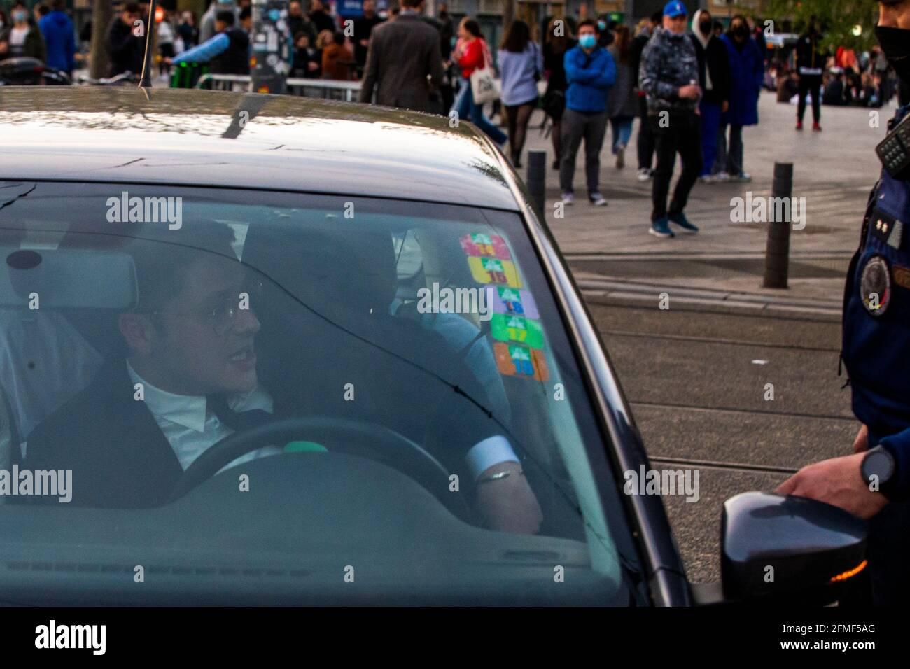 Illustration picture shows Youtuber Loris Giuliano stepping into a car ...