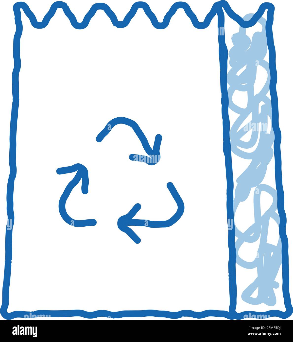Paper Bag With Recycle Sign Packaging doodle icon hand drawn ...