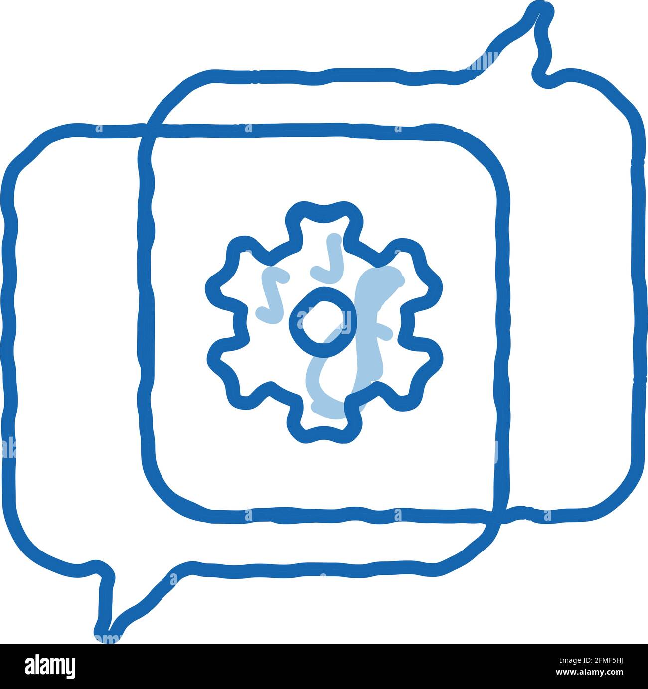 Gear In Quotation Frame Agile Element doodle icon hand drawn ...