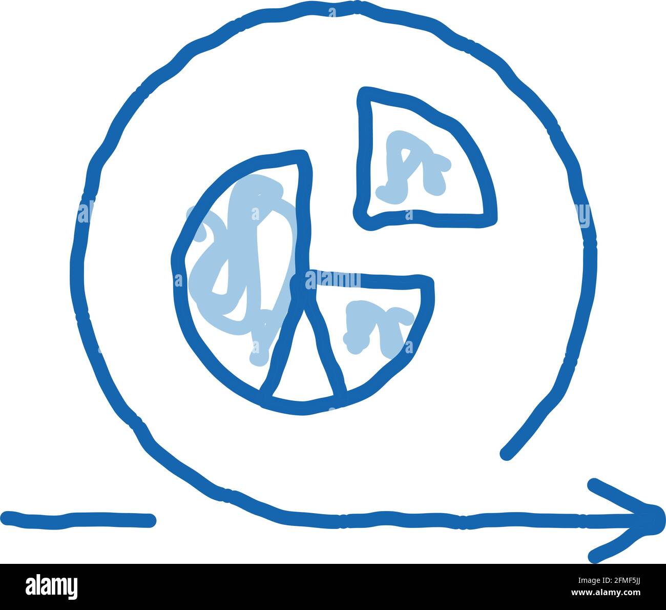 Round Graph In Center Agile Arrow Mark doodle icon hand drawn ...