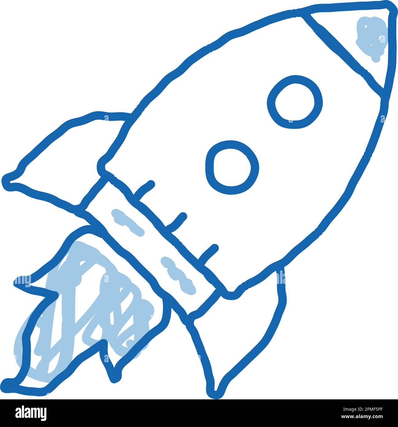 Flying Rocket Spaceship Agile Element doodle icon hand drawn ...