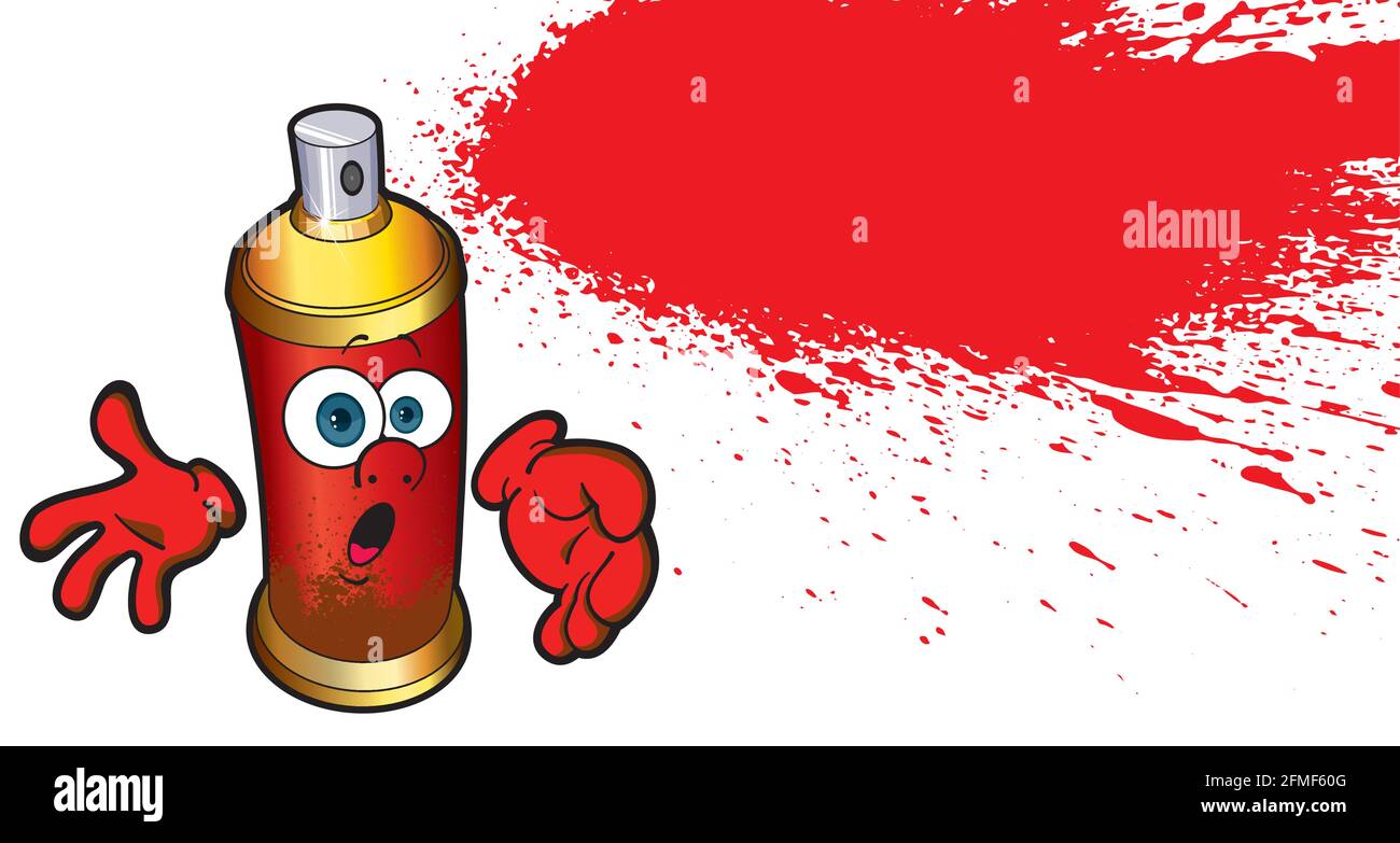 Graffiti spray. Spray paint with a human face. Spray Cartoon Stock ...