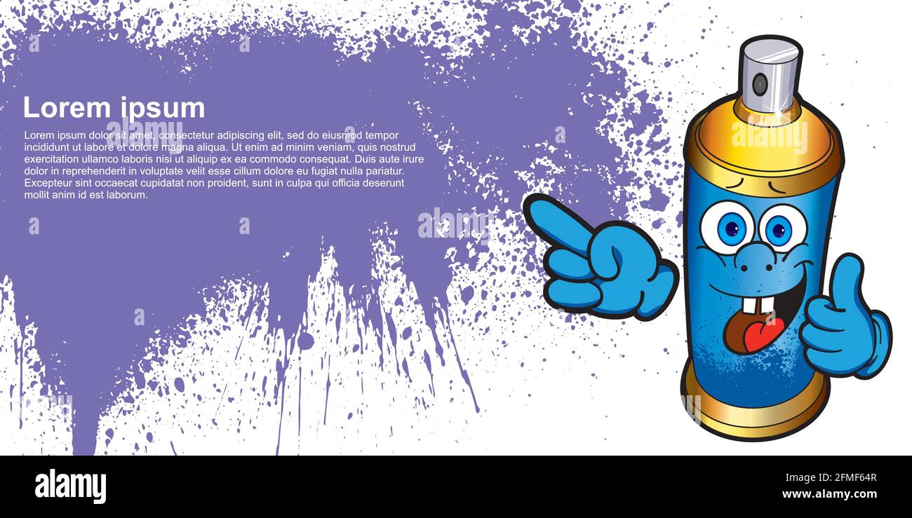 Graffiti spray. Spray paint with a human face. Spray Cartoon Stock ...