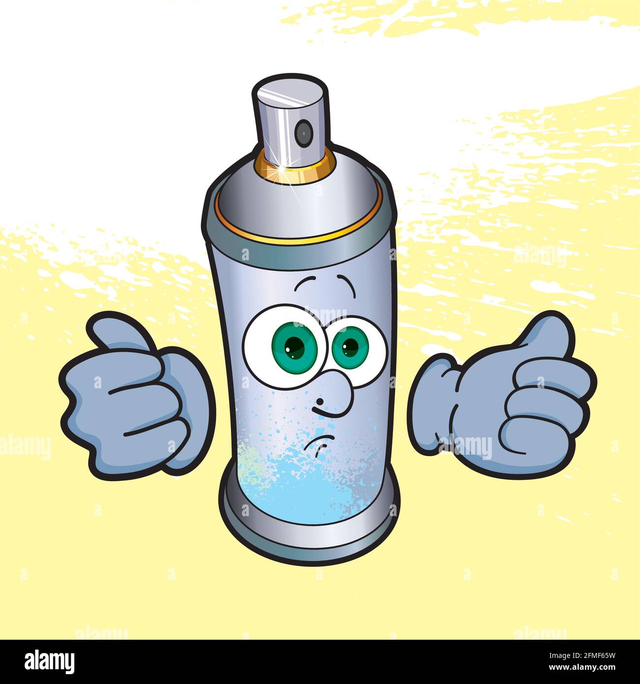 Spray Can Cartoon With Hand