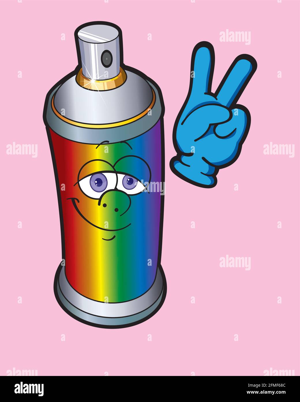 Graffiti spray. Spray paint with a human face. Spray Cartoon Stock ...