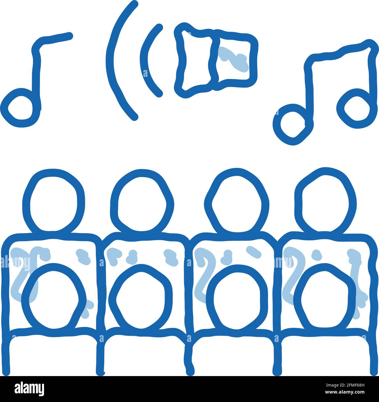 Human Silhouettes Singing Song Concert Vector Stock Vector Image & Art ...