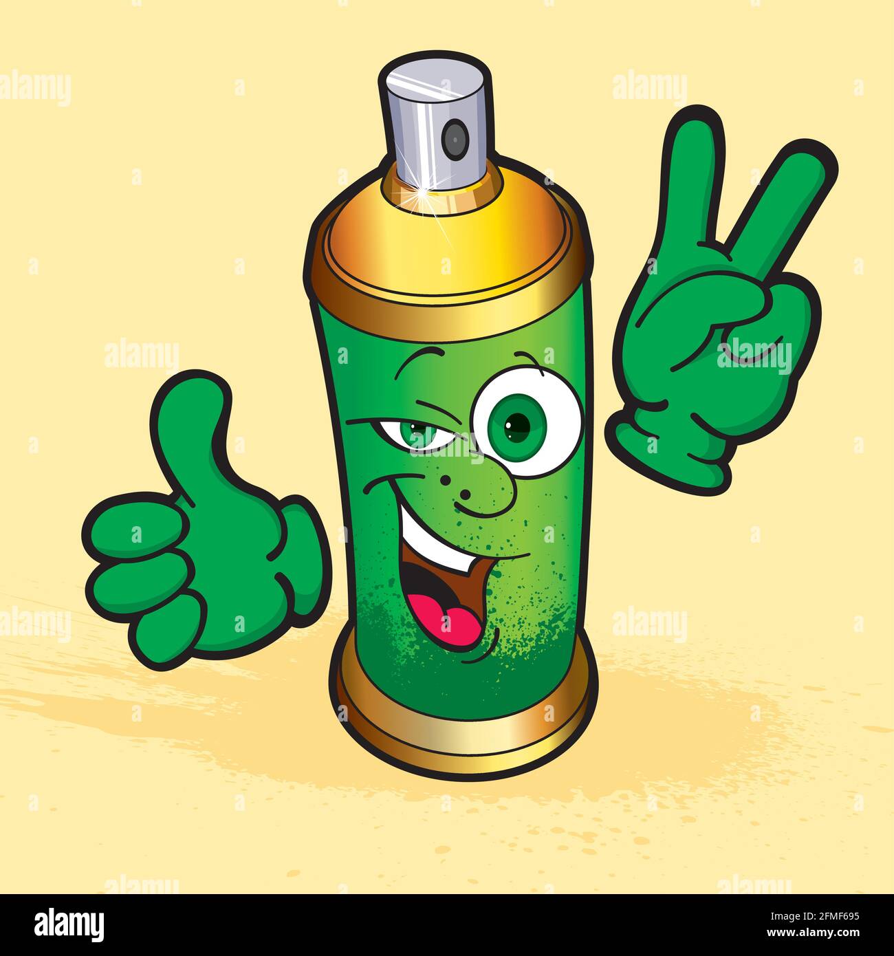 Graffiti spray. Spray paint with a human face. Spray Cartoon Stock ...