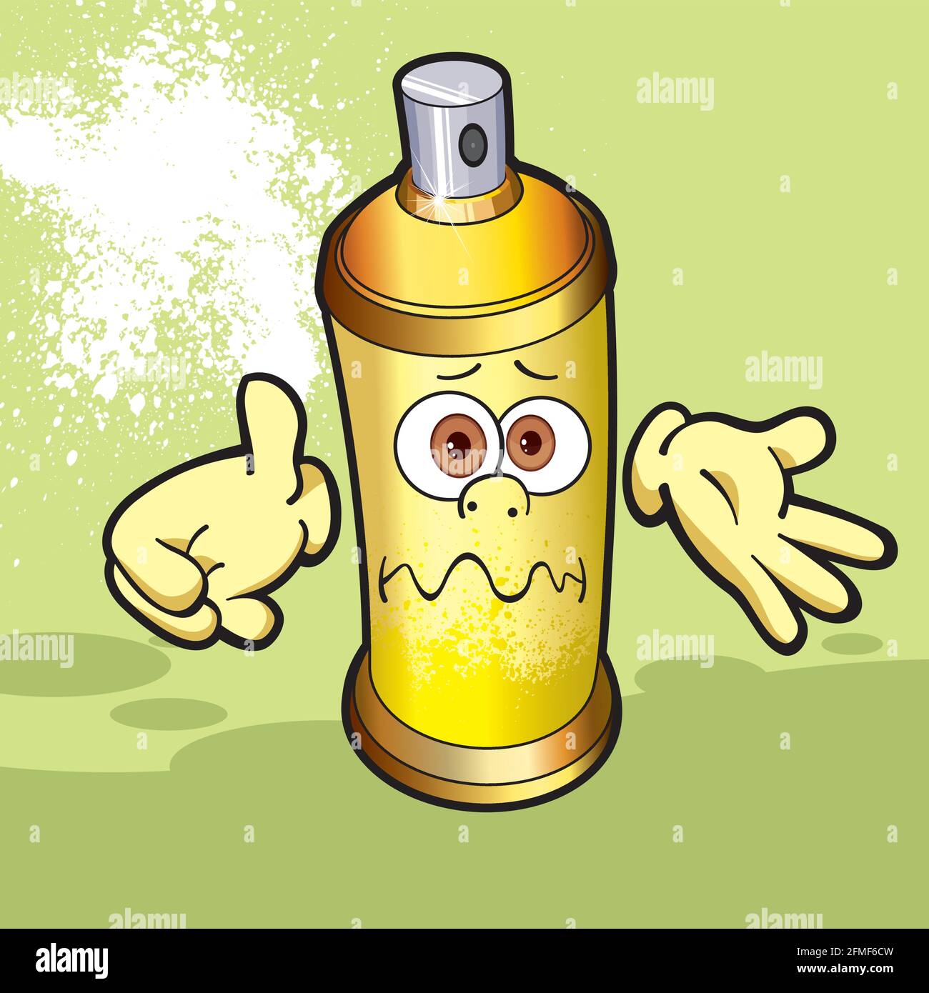 Graffiti spray. Spray paint with a human face. Spray Cartoon Stock ...
