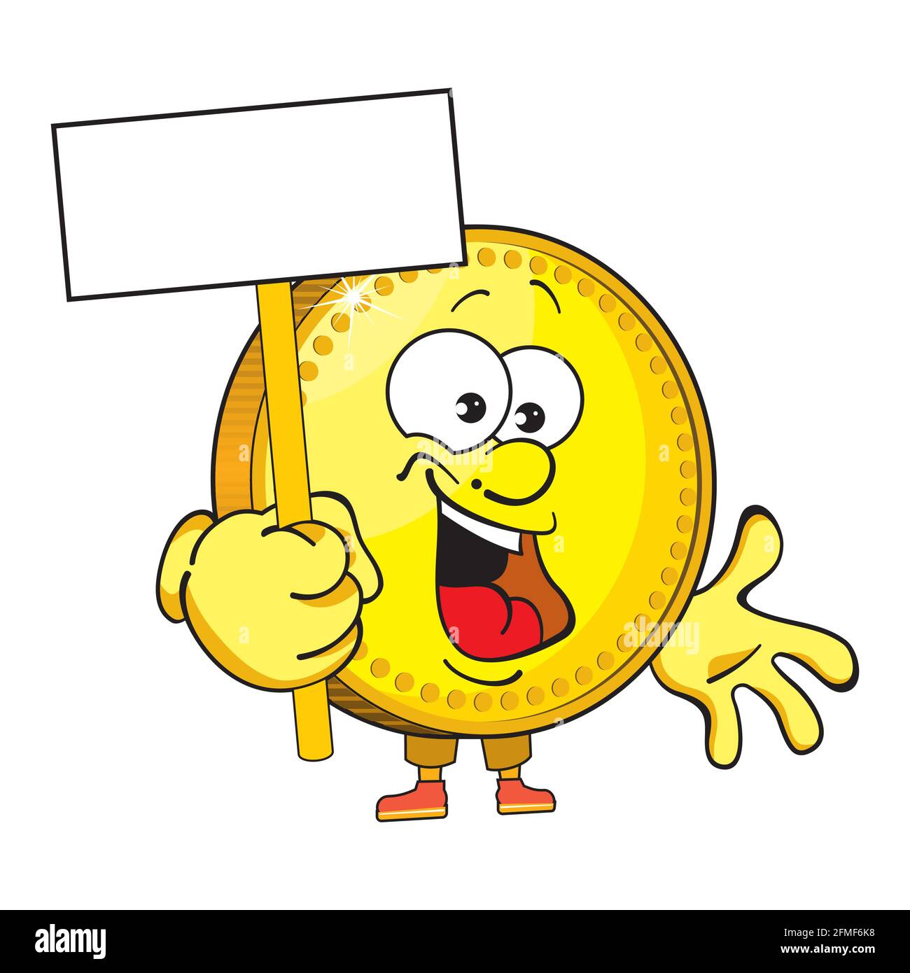 Gold coin, cute cartoon emoticon mascot. Golden Coin Cartoon Character ...