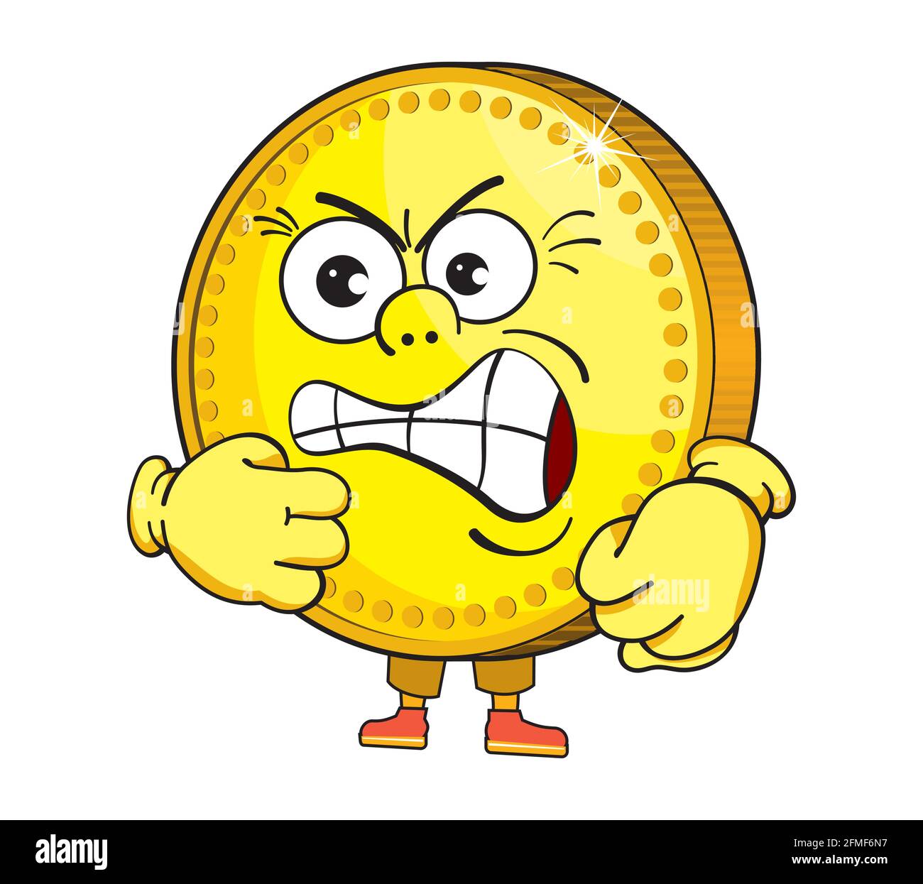 Gold coin, cute cartoon emoticon mascot. Golden Coin Cartoon Character ...