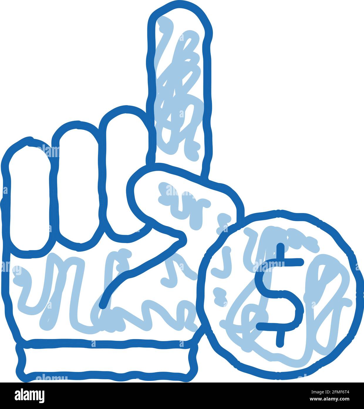 Hand Sign Money Betting And Gambling doodle icon hand drawn ...