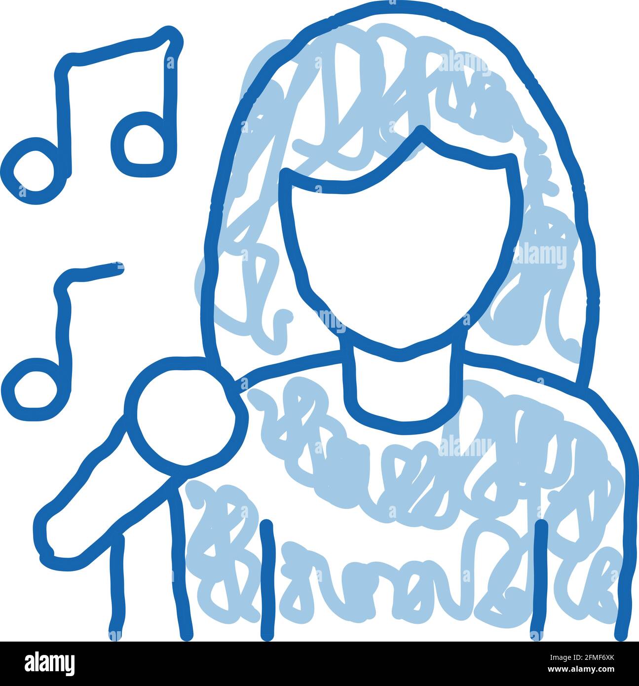 Female Singer With Microphone Sing Recital Vector Stock Vector Image