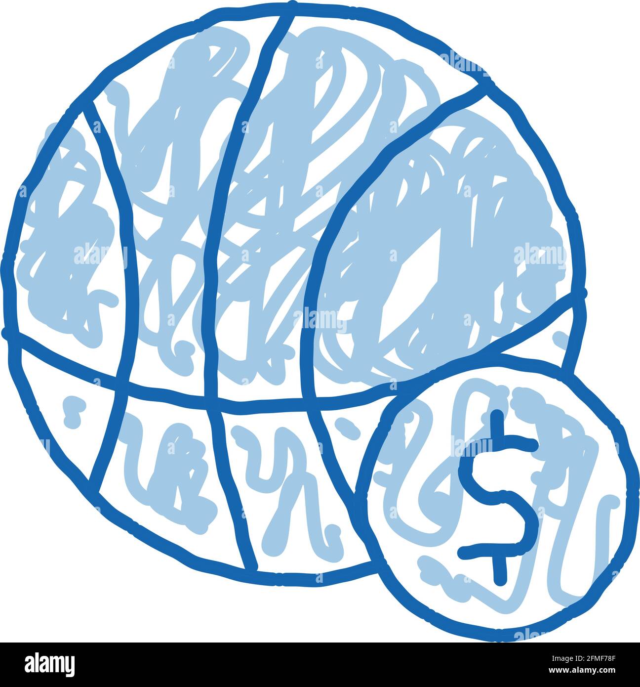 Basketball Ball Betting And Gambling doodle icon hand drawn ...