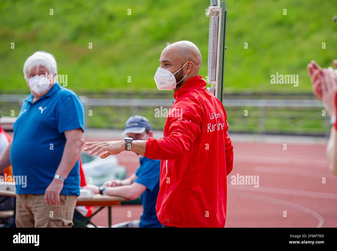 Julian Howard (LGR) is a helper at the event. GES/Athletics/1st ...