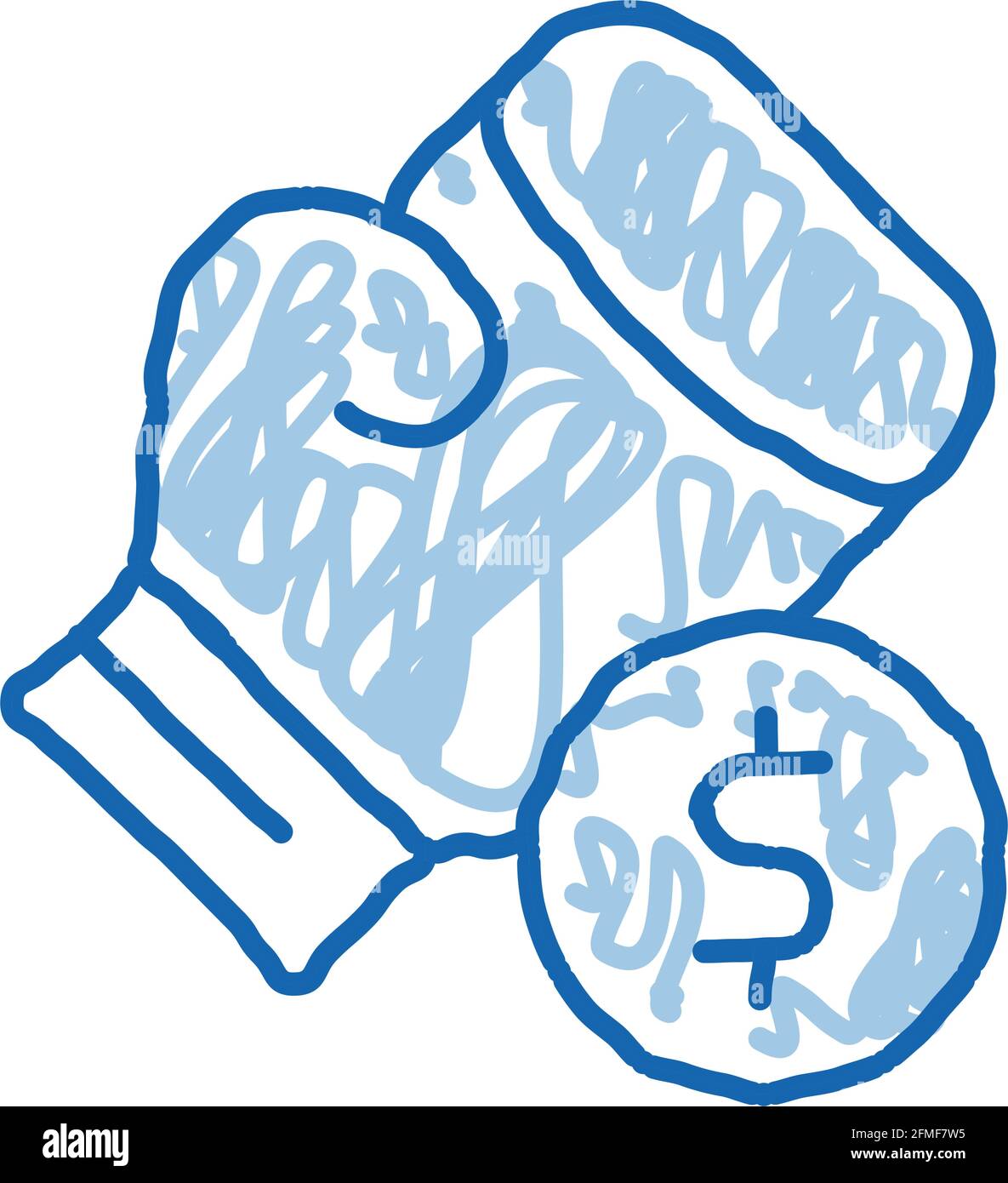 Boxing Hand Sign Betting And Gambling doodle icon hand drawn ...
