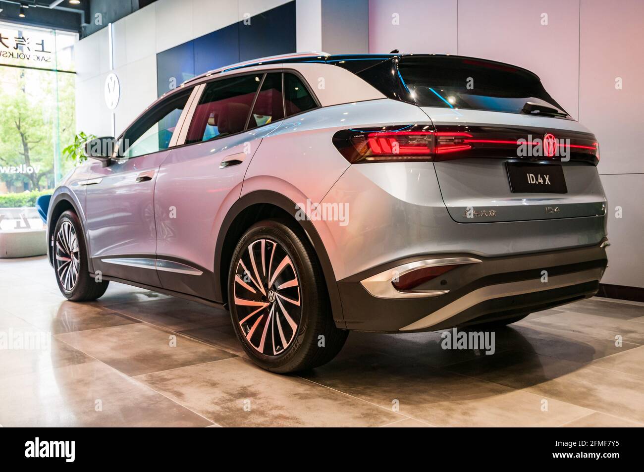 A Volkswagen ID.4 X on display at a SAIC Volkswagen ID. Store in ...