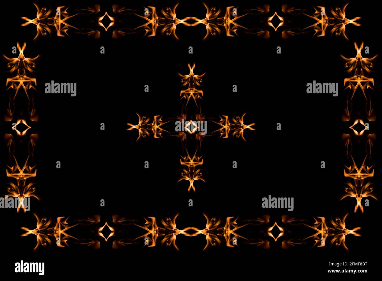 Luxury fire spark frame on black background with free space Stock Photo ...