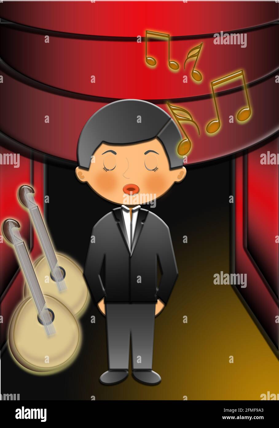 Male singer cartoon hi-res stock photography and images - Alamy
