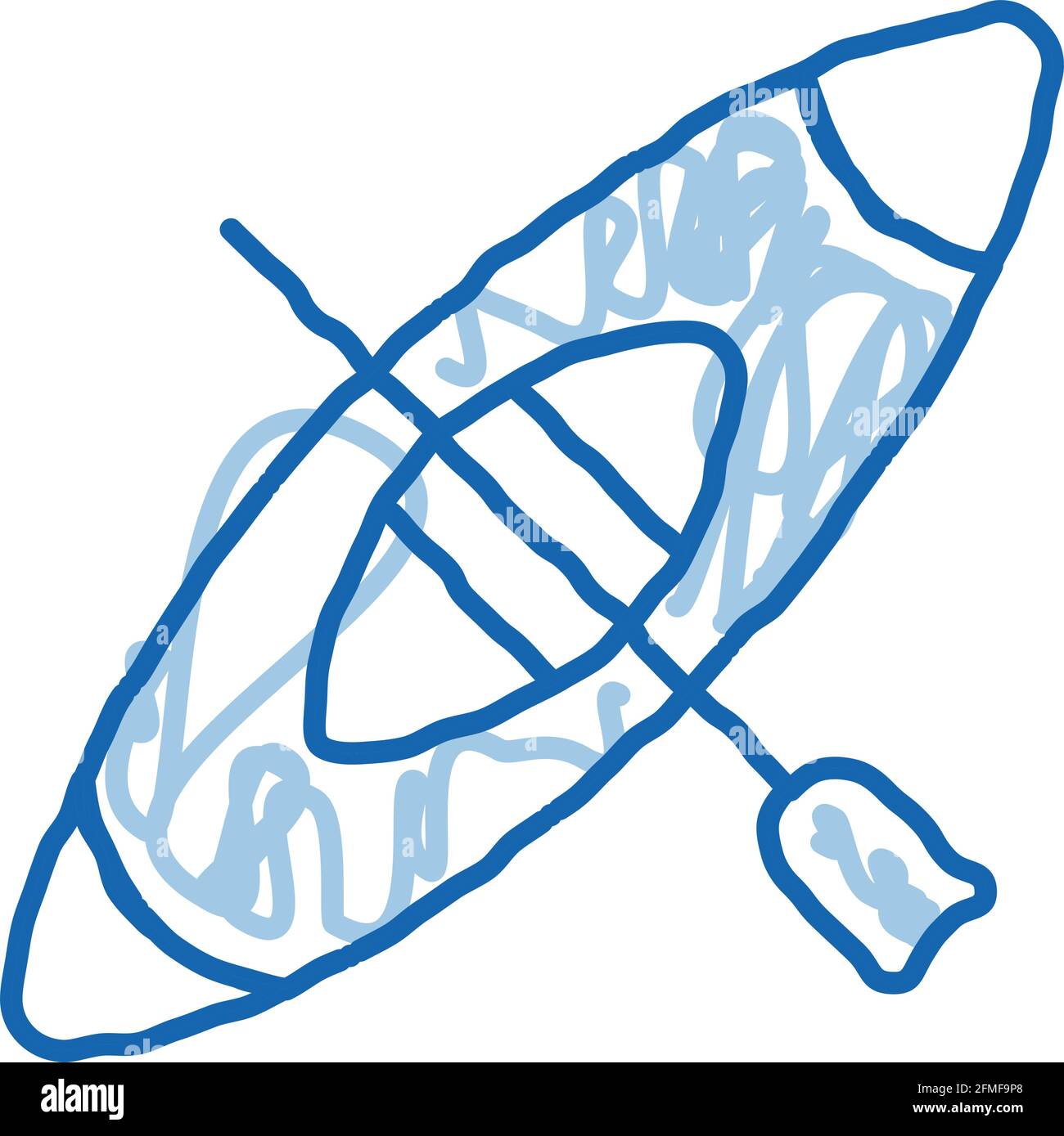Kayak Canoeing doodle icon hand drawn illustration Stock Vector Image ...