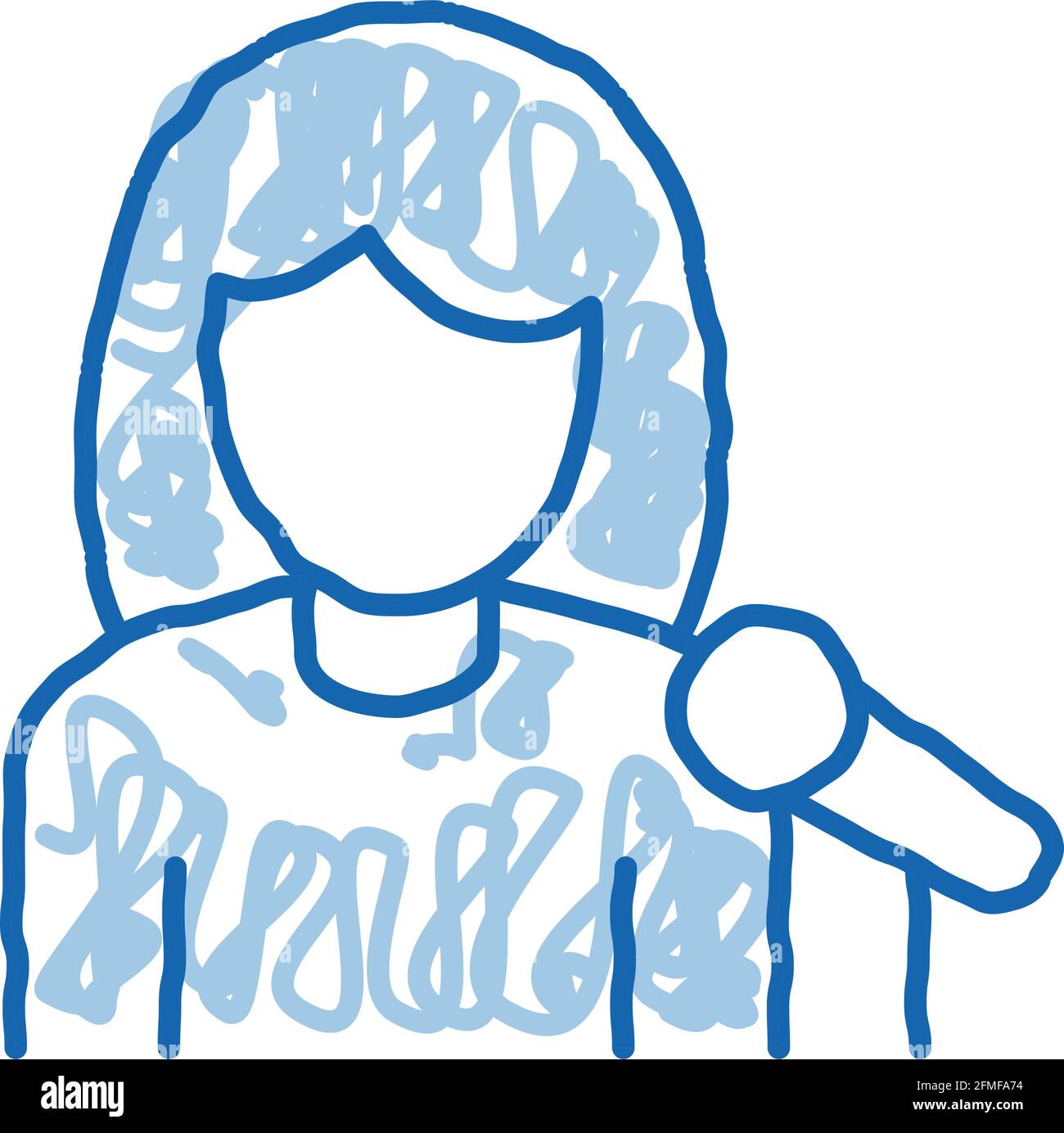 Singer Woman Human Talent doodle icon hand drawn illustration Stock ...