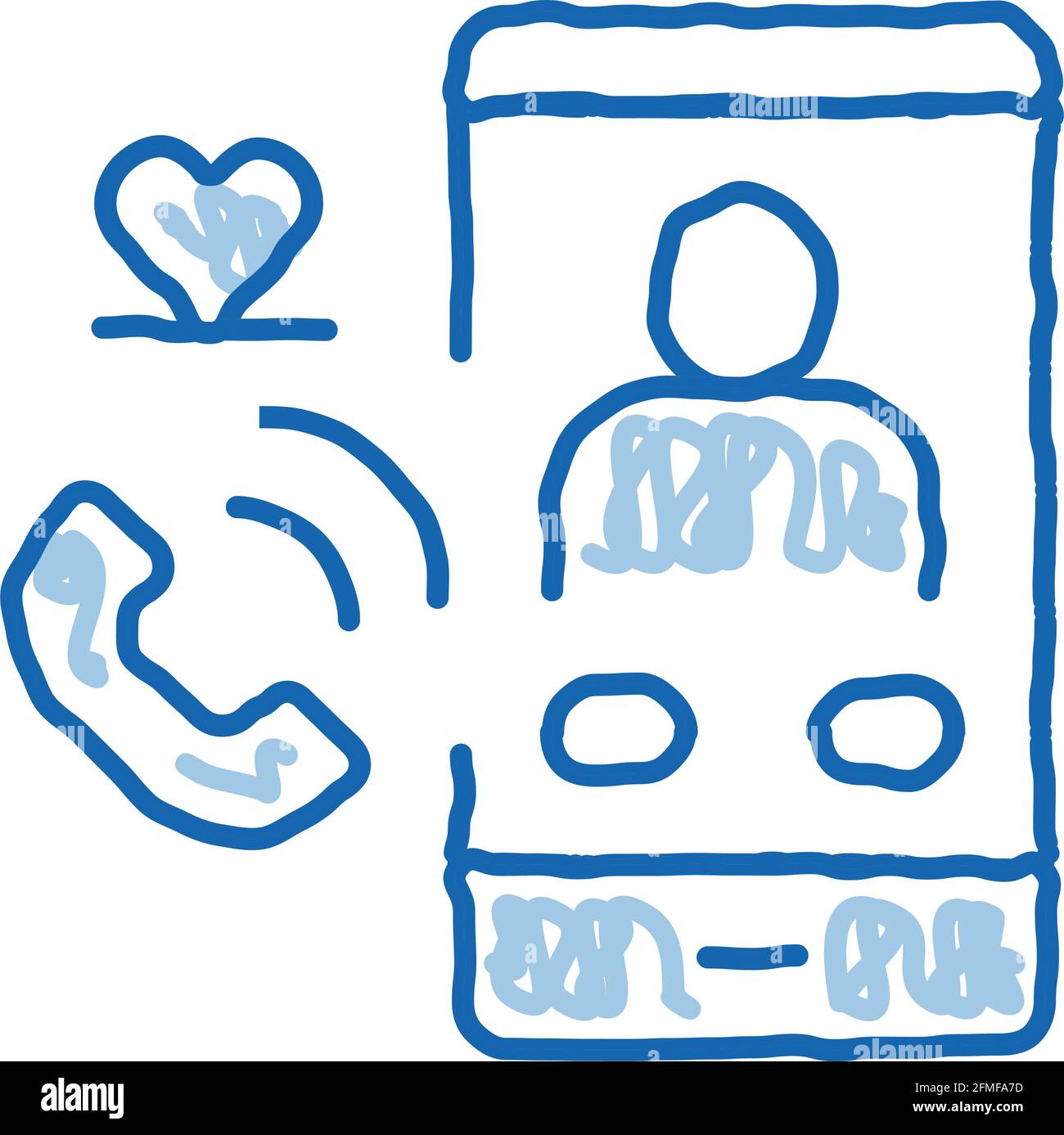 Romantic Phone Call doodle icon hand drawn illustration Stock Vector ...