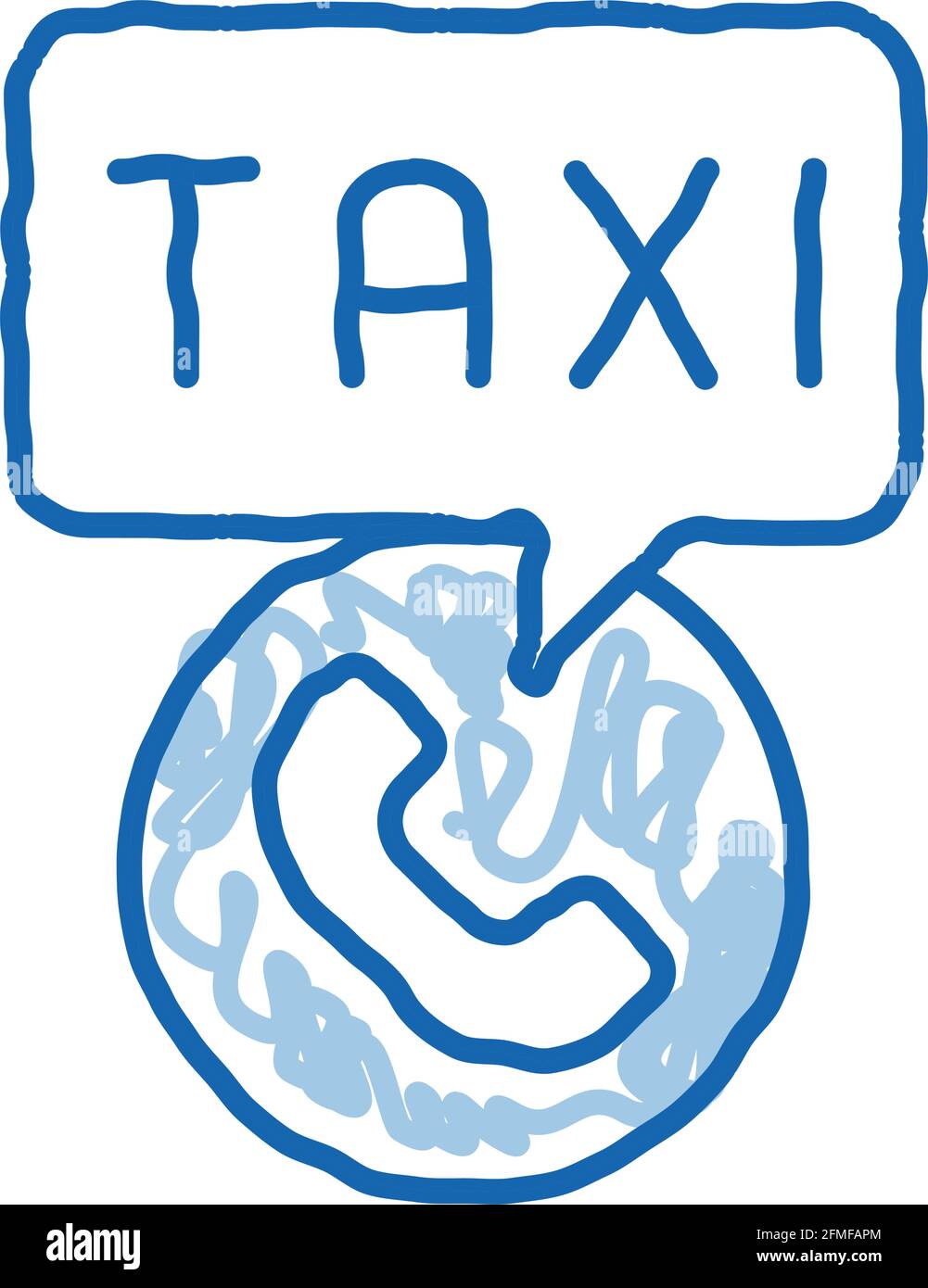 Taxi Call Telephone Service Online Taxi doodle icon hand drawn ...