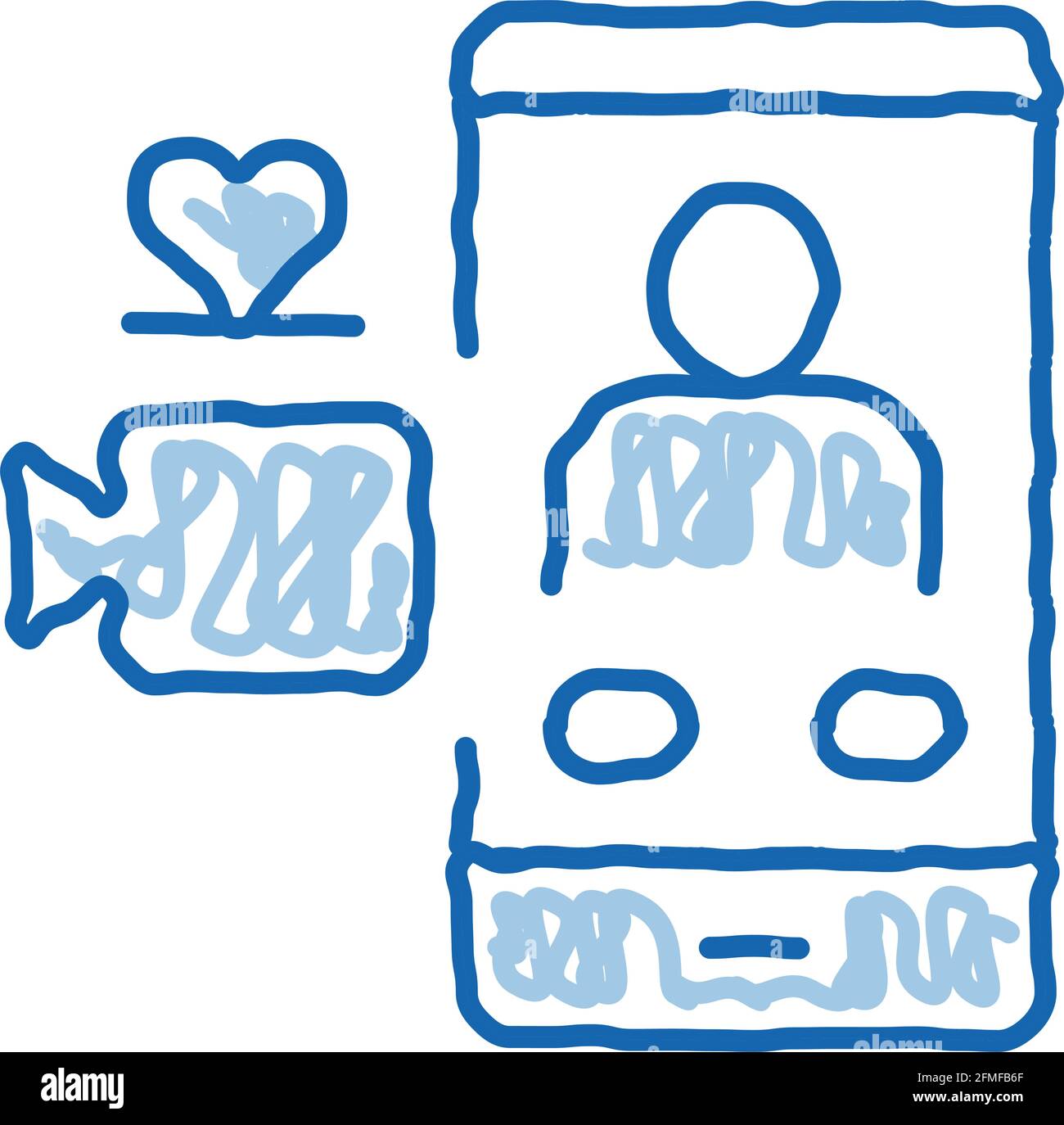 Romantic Video Calling doodle icon hand drawn illustration Stock Vector ...