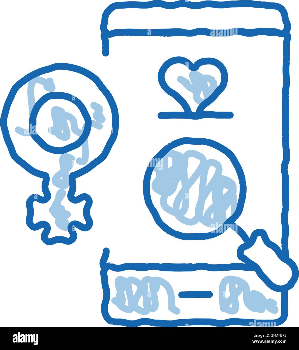 Female Love Search doodle icon hand drawn illustration Stock Vector ...