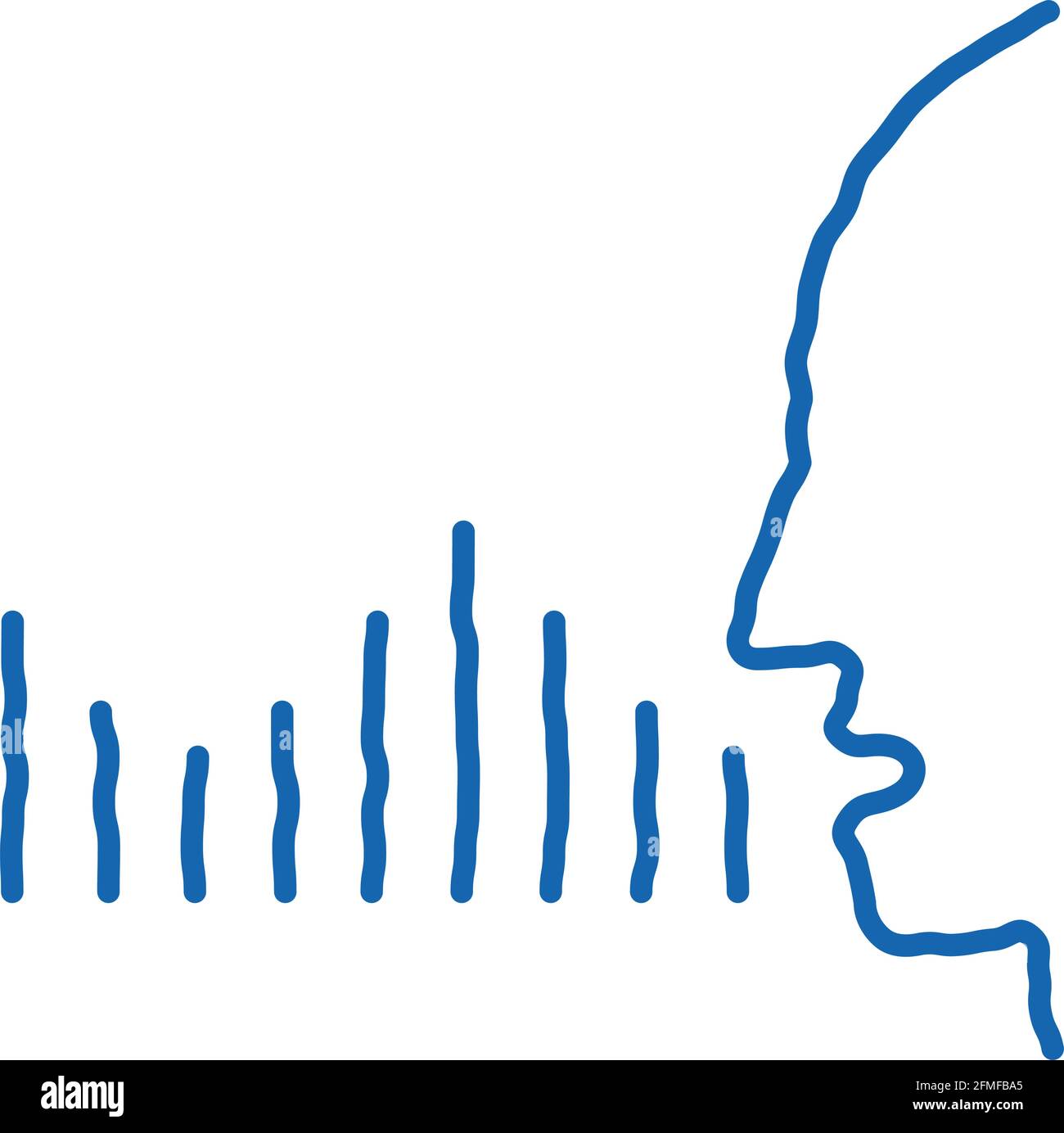 Human Voice Diagnostics Control doodle icon hand drawn illustration ...