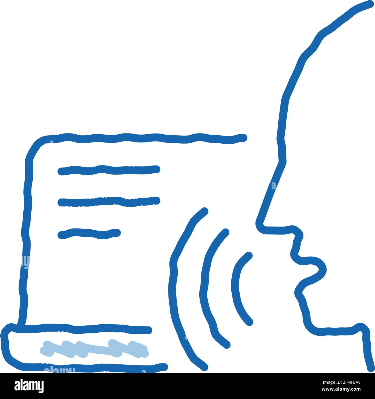 Laptop Human Voice Control doodle icon hand drawn illustration Stock ...