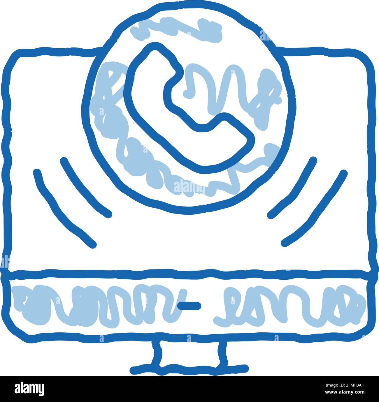 Computer doodle icon hand drawn illustration Stock Vector Image & Art ...