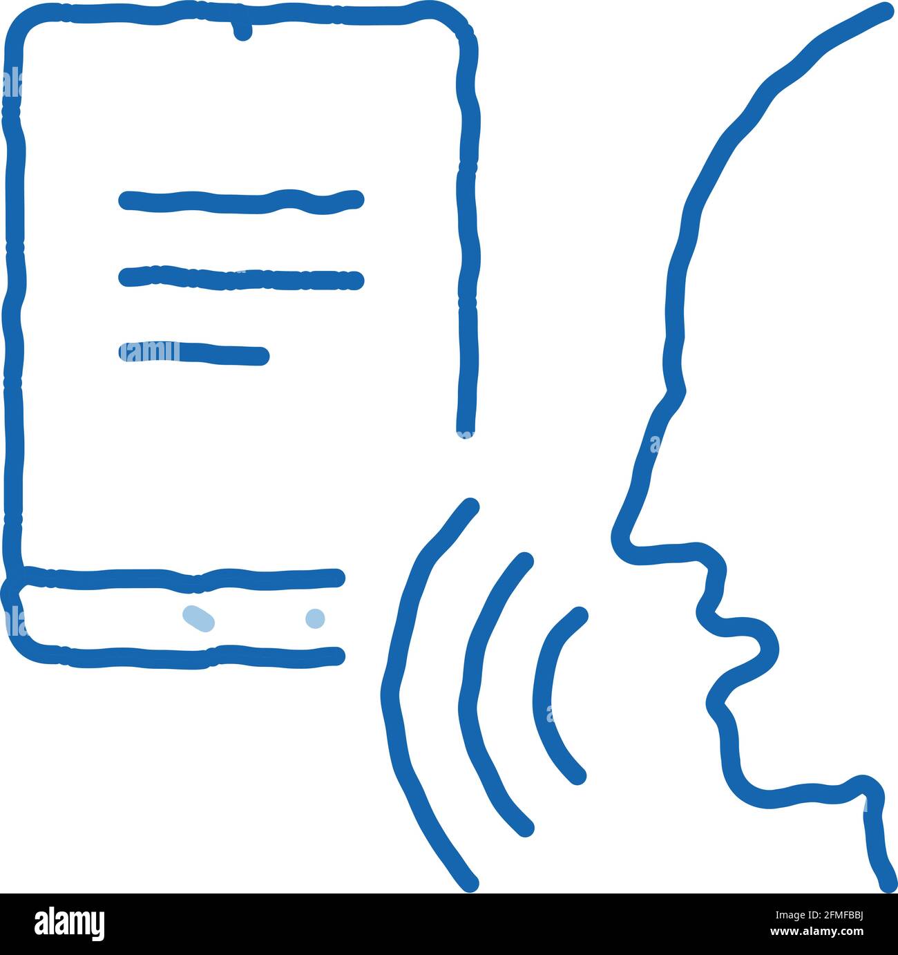 Notebook Human Voice Control doodle icon hand drawn illustration Stock ...