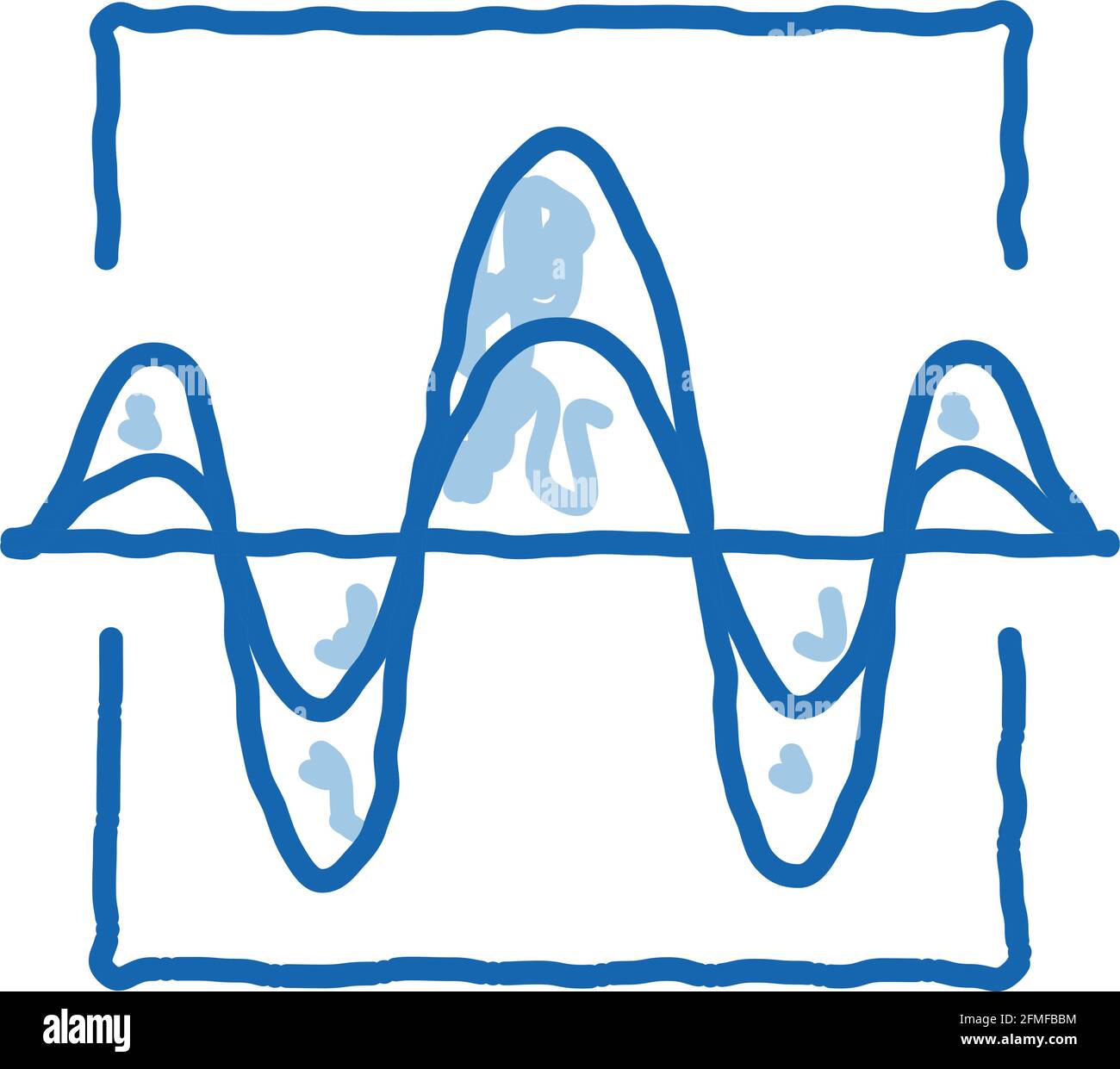 Sound Wave Diagnostics Voice Control doodle icon hand drawn ...