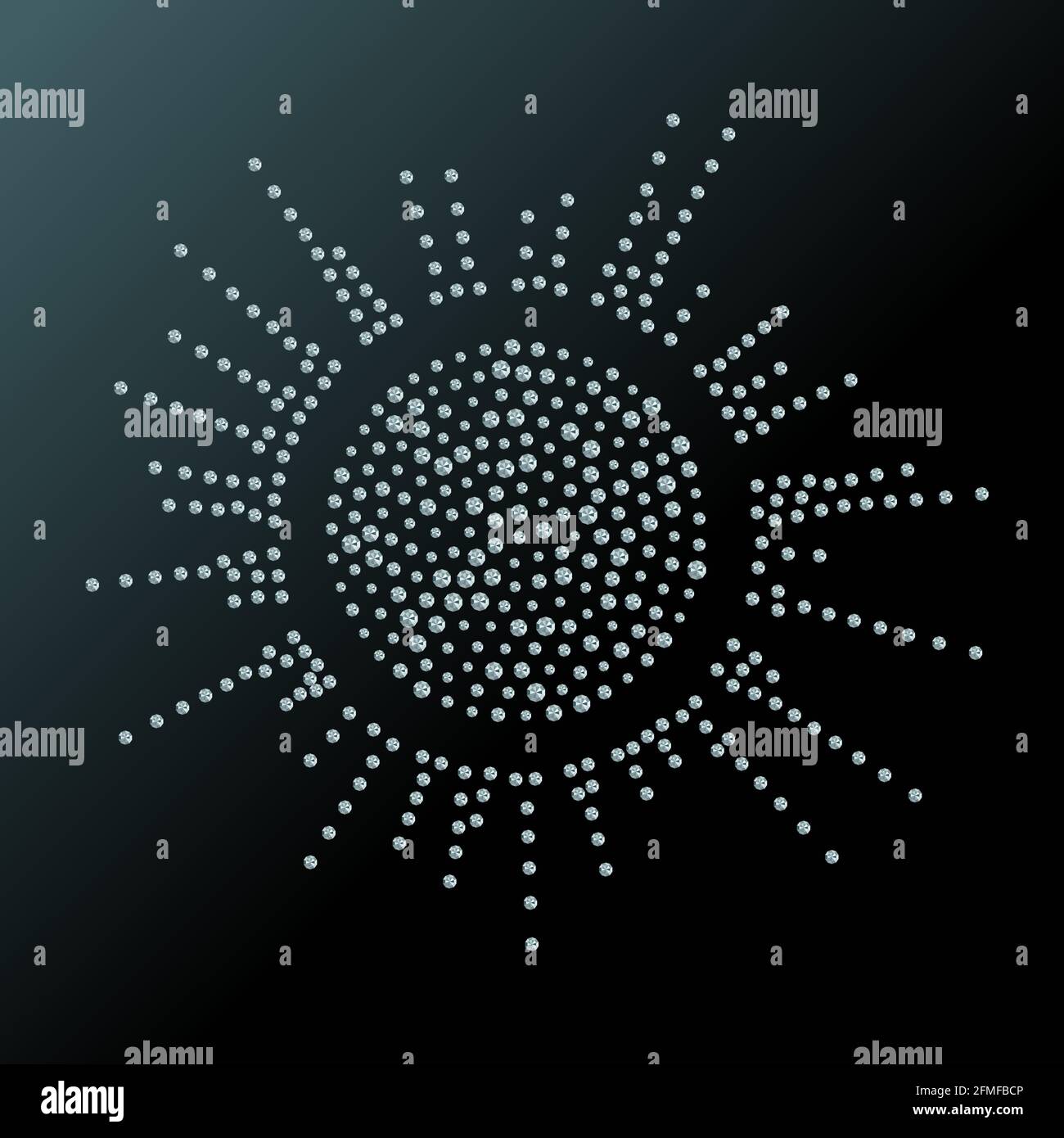 sun made up a lot of diamond on the black background Stock Vector Image ...