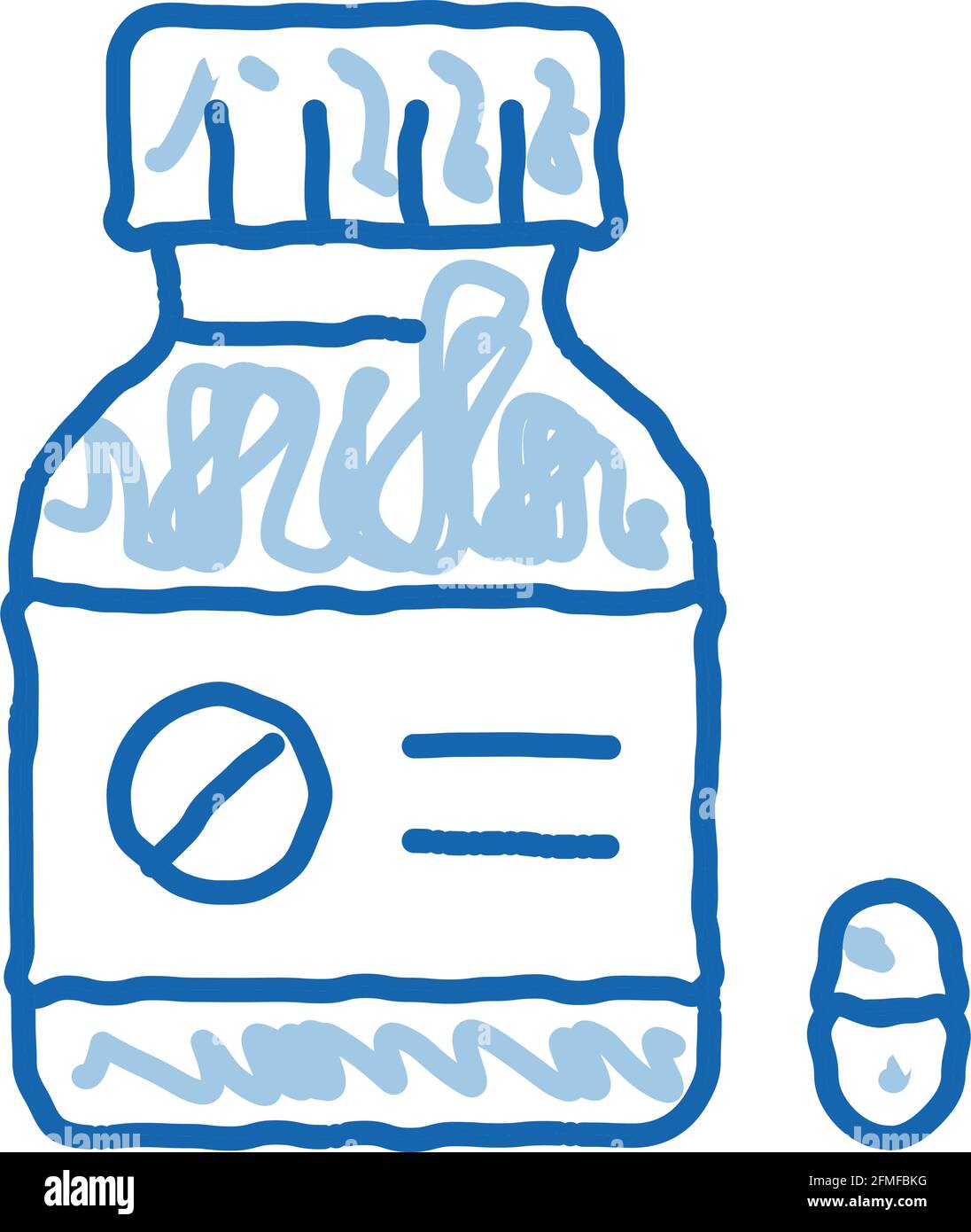 Dead Pill Bottle doodle icon hand drawn illustration Stock Vector Image ...