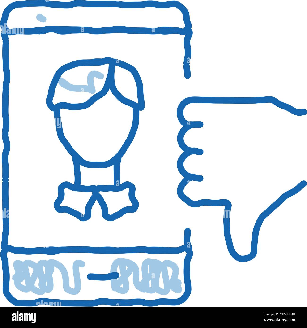 Dislike Avatar Male doodle icon hand drawn illustration Stock Vector ...