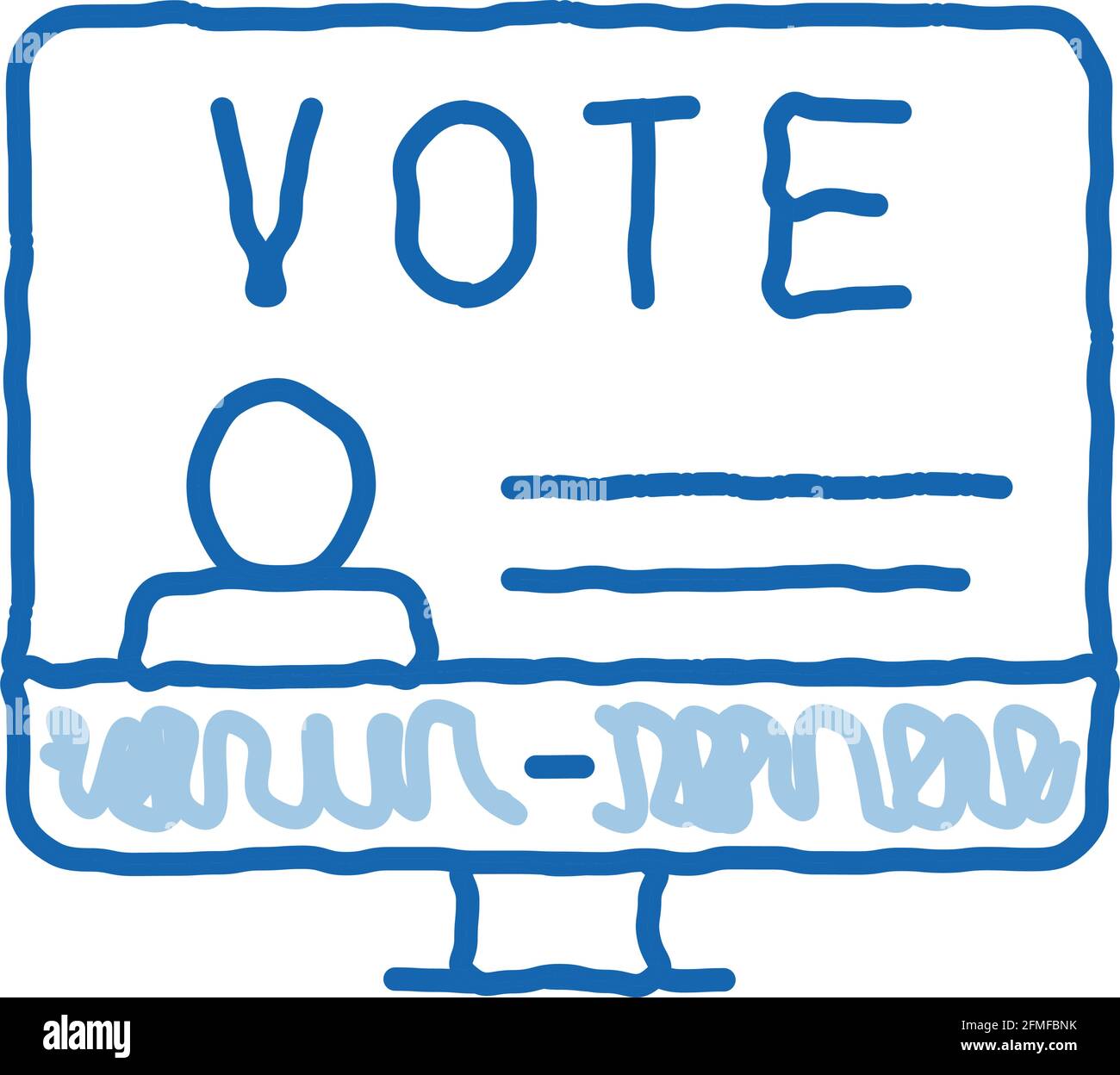 Vote Computer Information doodle icon hand drawn illustration Stock ...