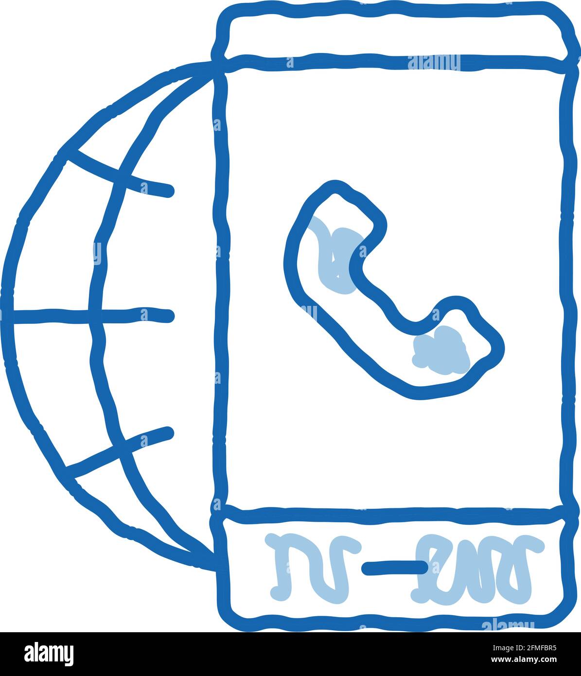 Voip Smartphone Internet Connection doodle icon hand drawn illustration ...