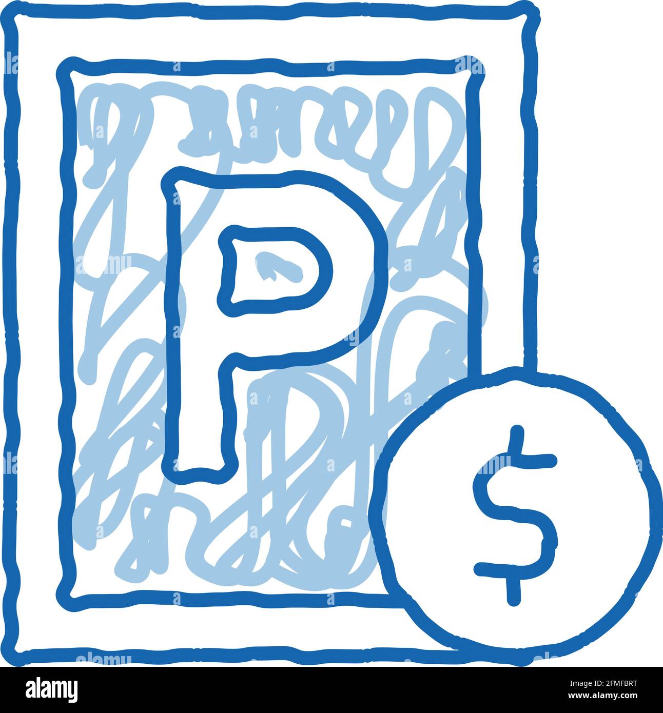 Parking Fee doodle icon hand drawn illustration Stock Vector Image ...