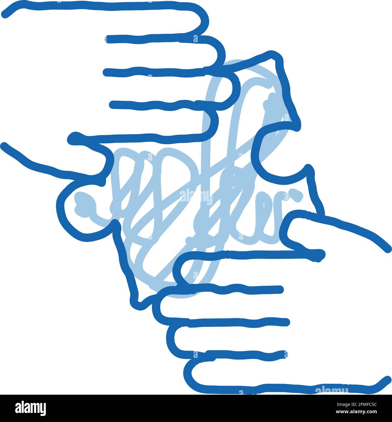 Hands Puzzle doodle icon hand drawn illustration Stock Vector Image ...