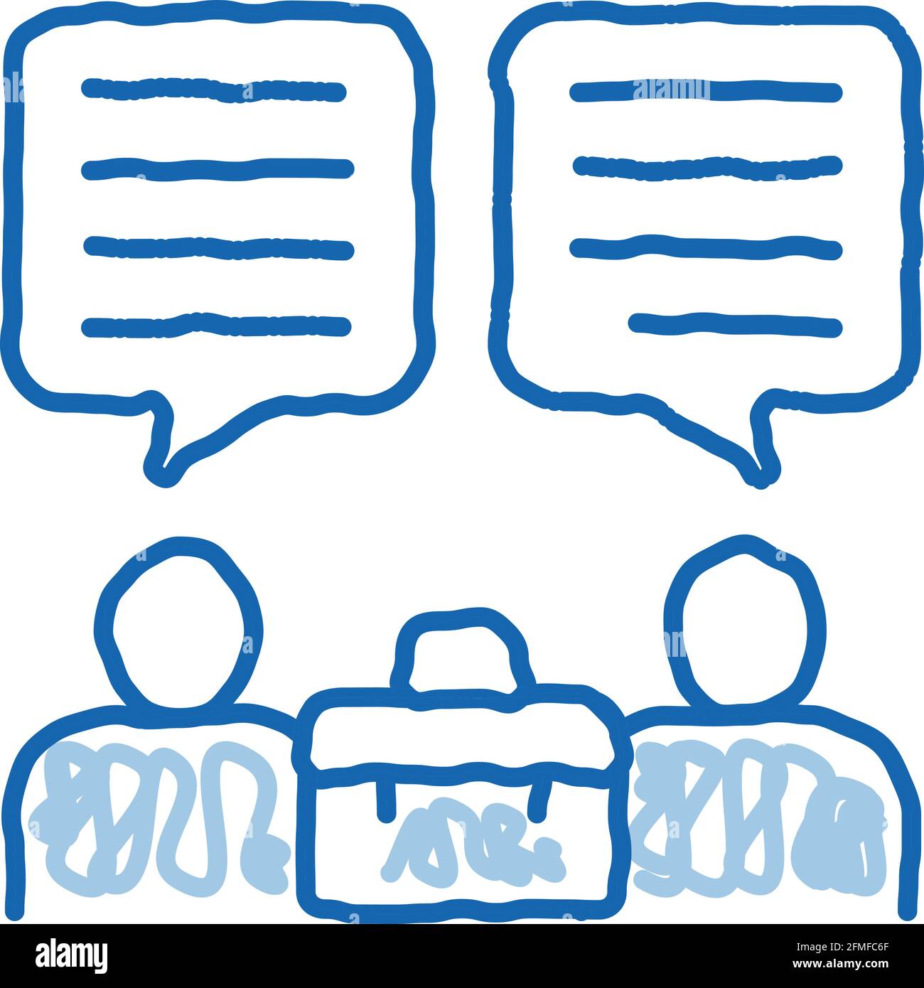 Deal Conversation of Two Businessmen doodle icon hand drawn ...