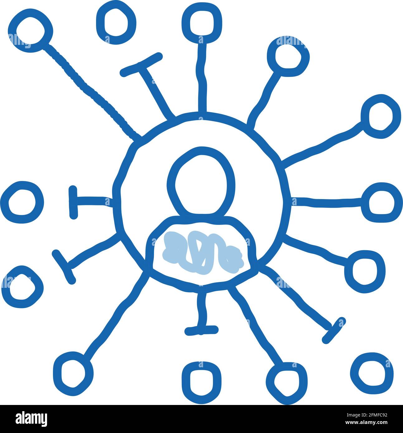 Network doodle icon hand drawn illustration Stock Vector Image & Art ...