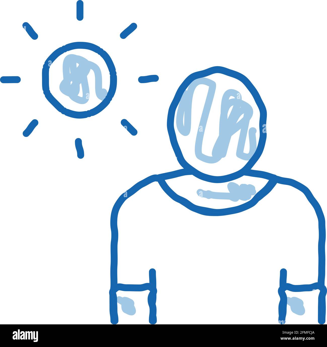 Sun Exposure for Man doodle icon hand drawn illustration Stock Vector ...